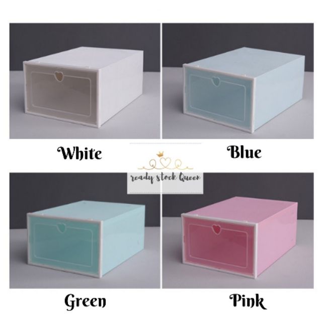 MALAYSIA READY STOCK 1pcs kotak kasut easy in out shoe box storage ...