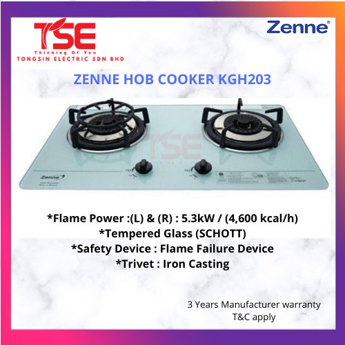 Zenne Built-In Hob Gas Cooker Stove Glass (KGH-203EN) | Shopee Malaysia