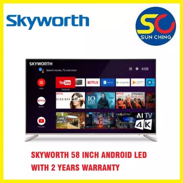 SKYWORTH 55 INCH, 58 INCH 4K ANDROID LED TV 55G2 58G2 | Shopee Malaysia