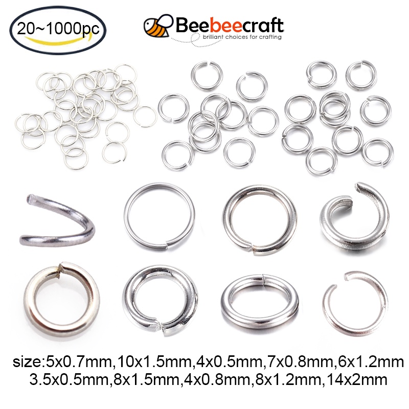 20~1000Pcs Split Ring 304 Stainless Steel Jump Rings Double Loops | Shopee Malaysia