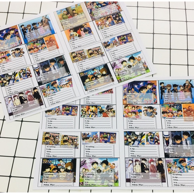 Conan combo anime notebook labels 48 labels | Shopee Malaysia