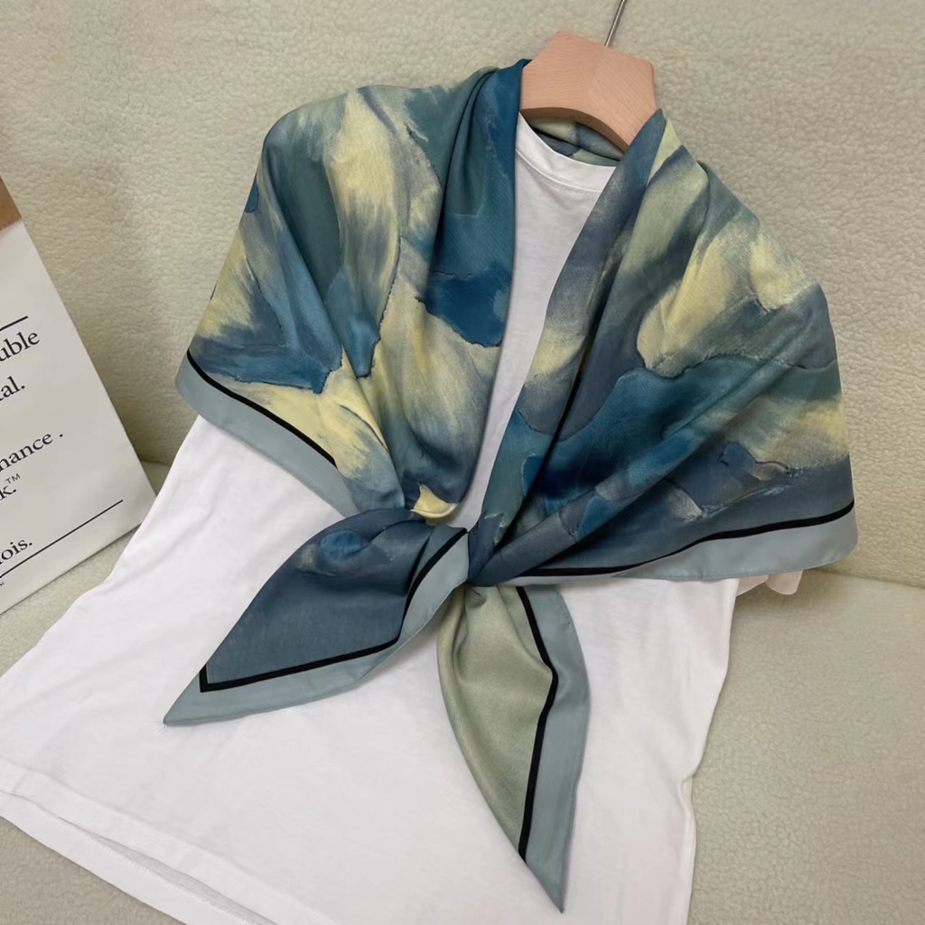 LISA Fashion Scarf 110X110 cm Square Scarf Printed Scarf women Lady ...