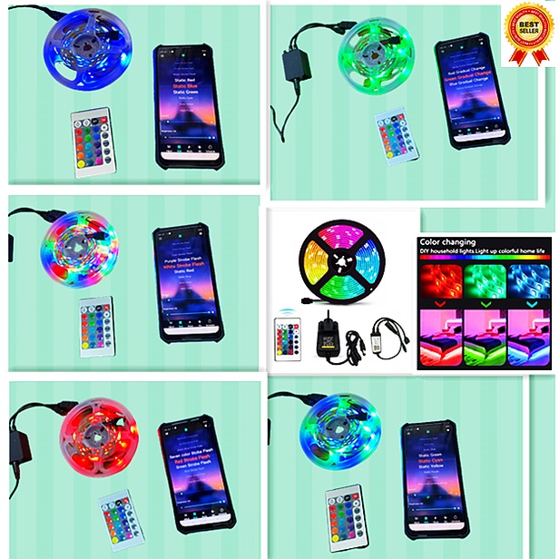 LED Light Strip with Bluetooth APP Control RGB Timer function 5m Remote ...