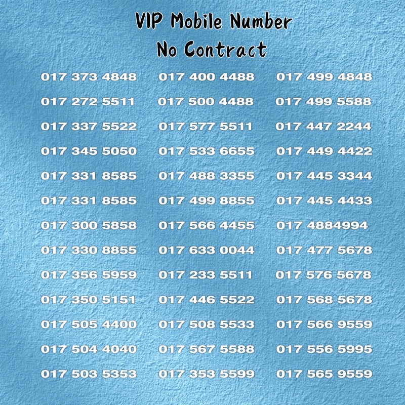 VIP Number ABBB, ABAB , AABB , ABBA ,Lucky Number , Fengshui VIP Number ...