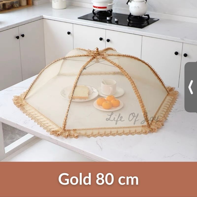 Foldable Food Cover Tudung Saji Umbrella Design Breathable Mesh Lace ...