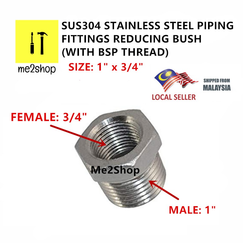 SUS304 STAINLESS STEEL PIPING FITTINGS / PIPE FITTING REDUCING BUSH ...