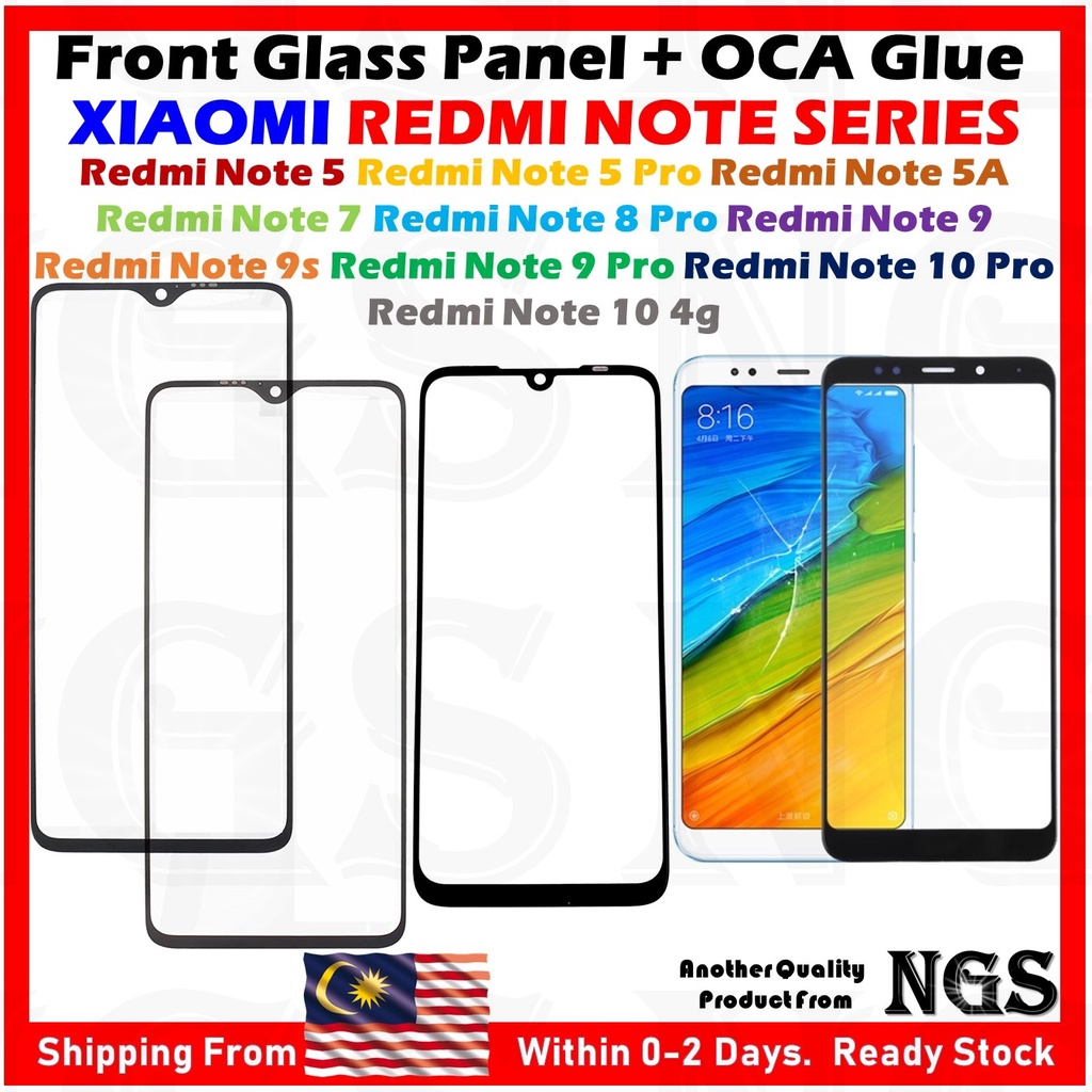 Replacement Front Glass Panel For Xiaomi Redmi Note Series - Redmi Note ...
