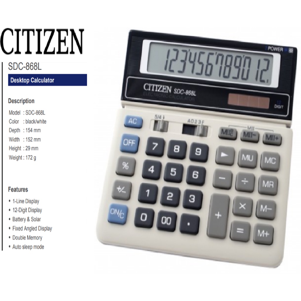 100% Original CITIZEN 868 SDC868 / SDC 868 / SDC 868L / SDC-868L ...