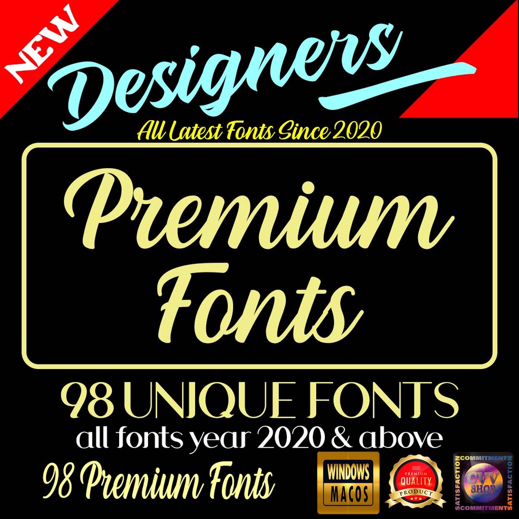 Designer Premium Font with 98 New Unique High Quality Fonts For PC ...