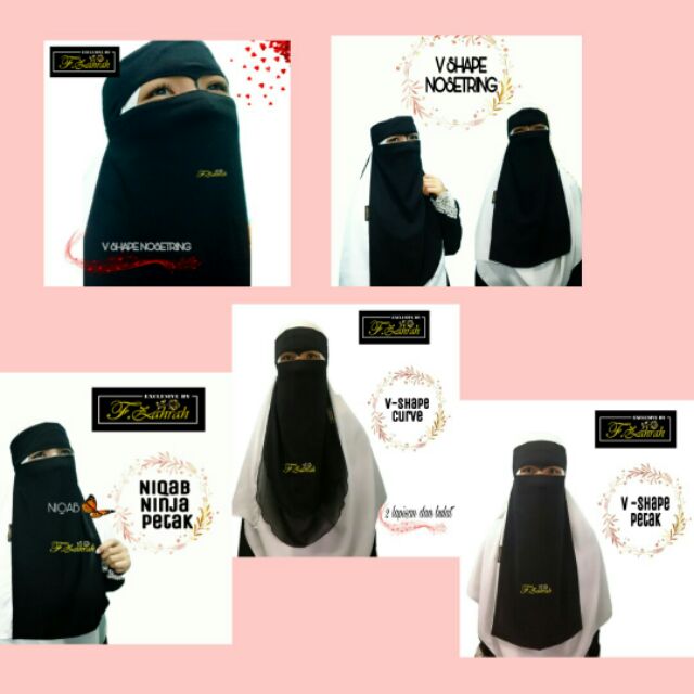 FZAHRAH Niqab Ninja / Niqab V Shape 1 Layer Combo Jimat /Niqab Promosi ...