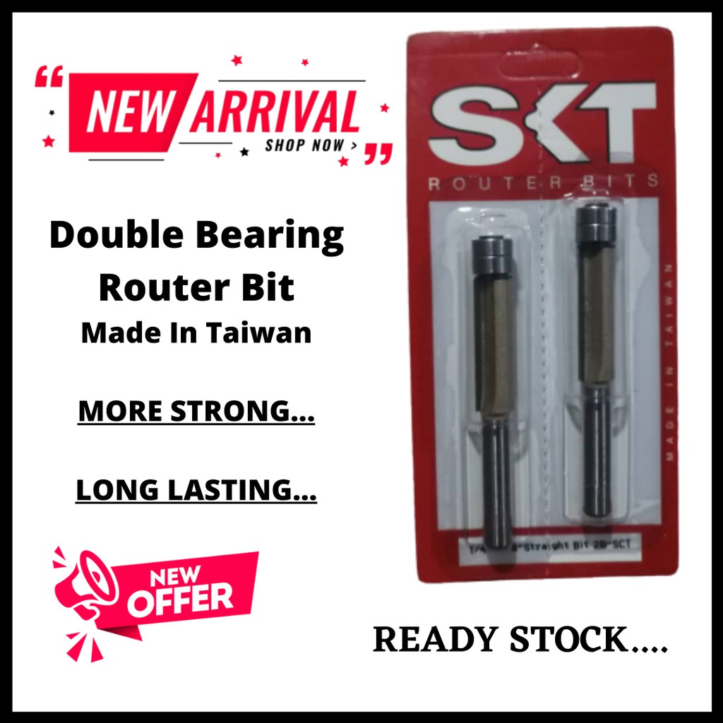 💥New💥 Double Bearing router bit-heavy duty-trimmer-diy | Shopee Malaysia