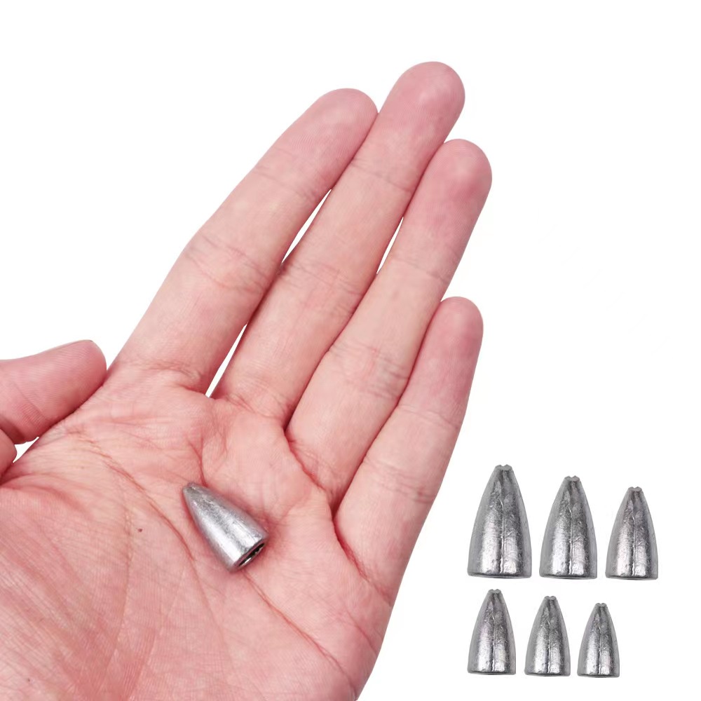 10pcs Fishing Lead Sinkers Weights, Weight Bullet Lead Sinkers Fishing ...
