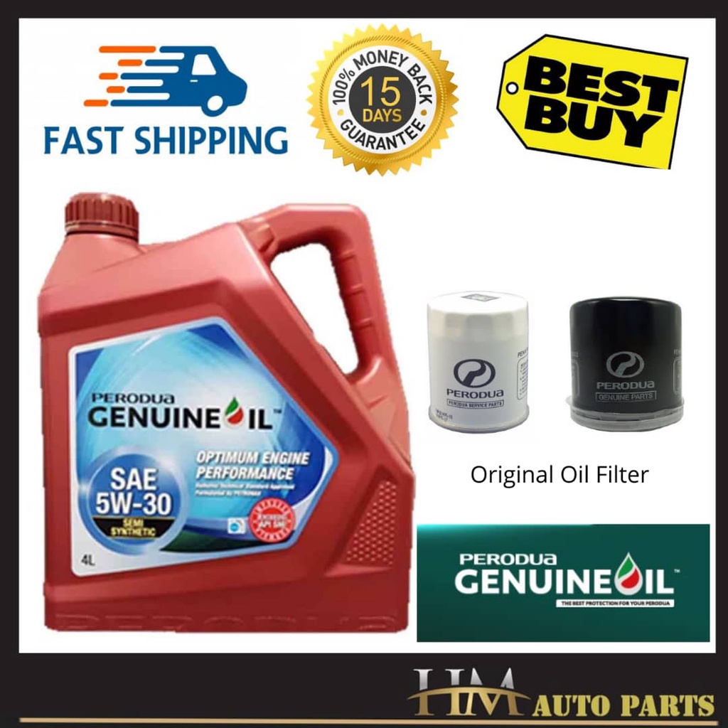 [NEW 2021 Pack] Perodua Genuine Oil Semi Synthetic 5W-30 5W30 4L ...