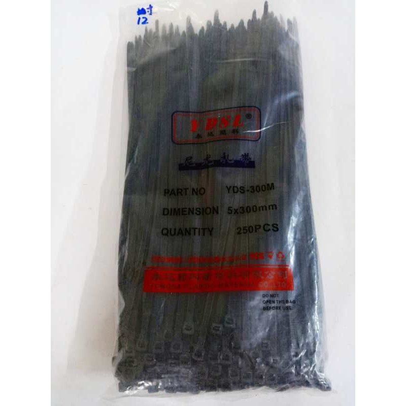 PVC Link Cable Tie 12" 300mm X 5mm Black (Packet of 250 Lth) | Shopee ...