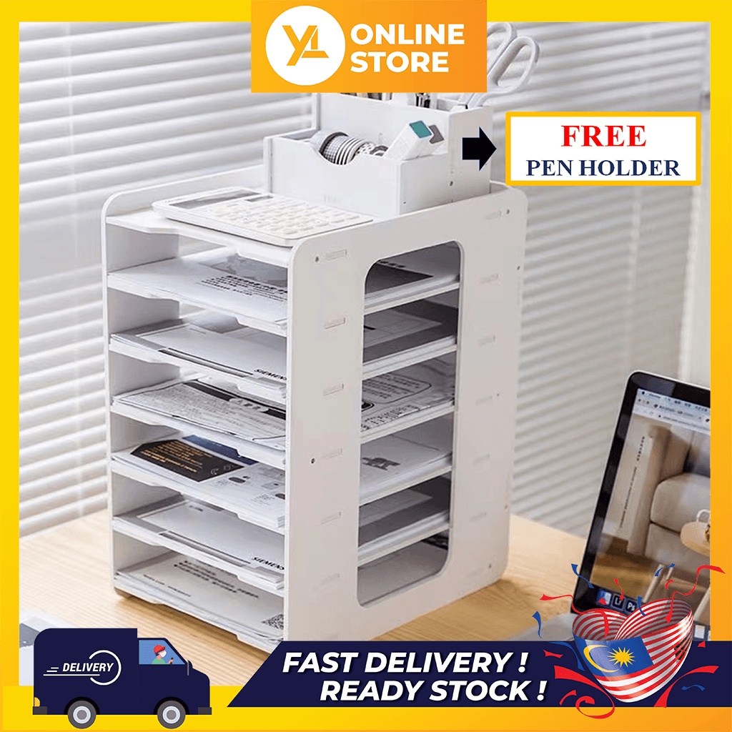 5/7 TIERS FILE DOCUMENT RACK PAPER TRAY FILE ORGANIZER DESKTOP ...