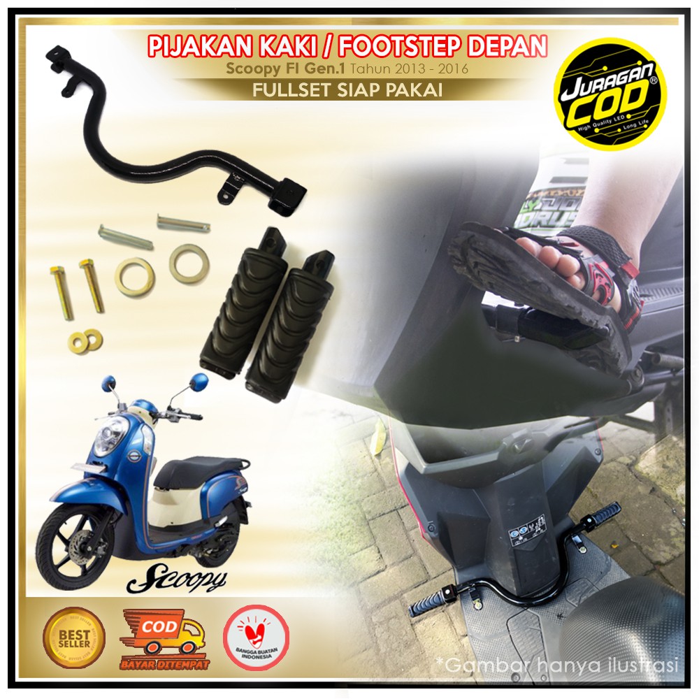Footrest Footstep Bastep Front Rubber Model Honda FI Esp Old 2013-2016 Fullset Ready To Use ...