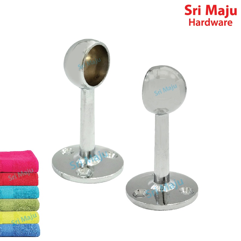 MAJU Solid 19mm End Cap Pipe Holder Towel Rod Bracket for Bathroom ...