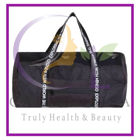 Miniso Life Round Foldable Travel Bag (Black) | Shopee Malaysia