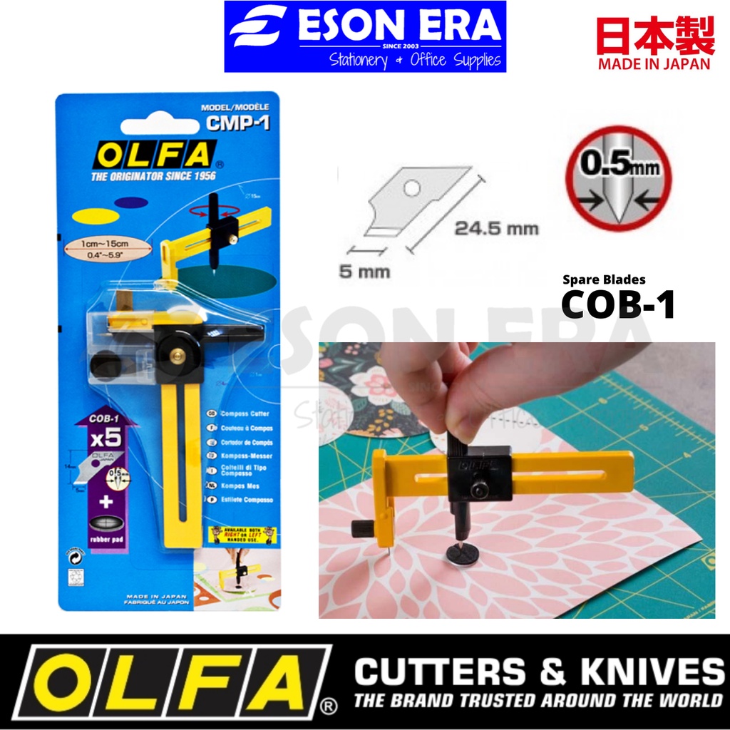 Olfa CMP-1 Compass Cutter Made in Japan Knife Pisau Bulat Round Cut (Blades COB-1) | Shopee Malaysia