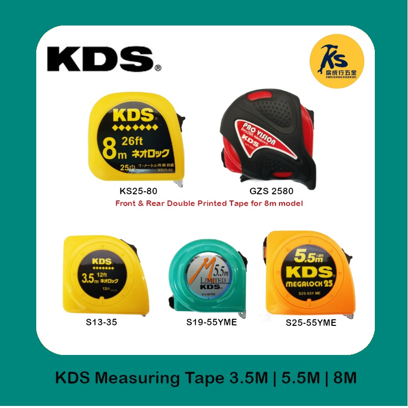 KDS Measuring Tape ( 3.5M | 5.5M | 8.0M ) | Shopee Malaysia