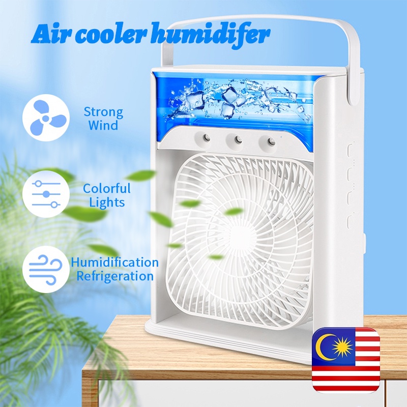 Portable Mini Air Conditioner Fan Air Cooler Fan with 7 Colors Led ...