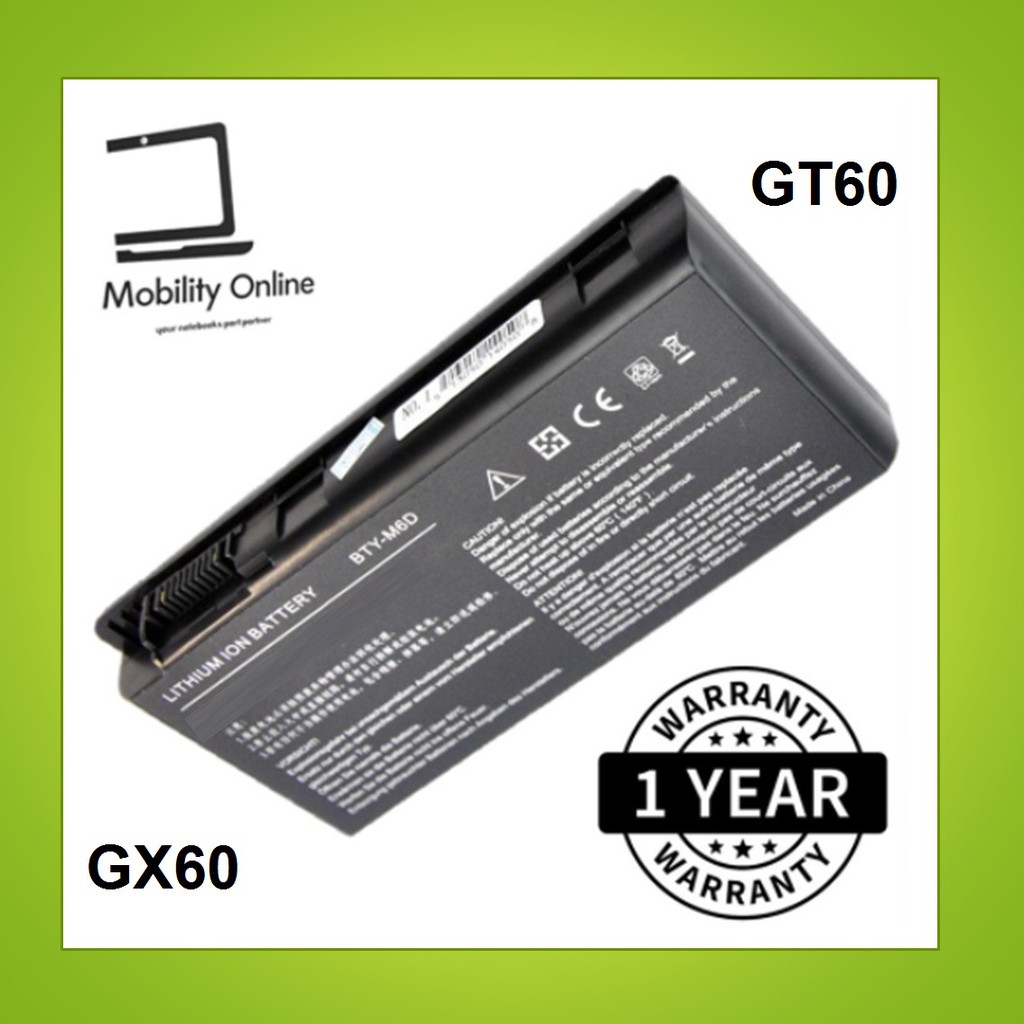 MSI GT60 GX60 GT70 GT660 BTY-M6D GT663 GT680 GT683 GX660 Laptop Battery ...