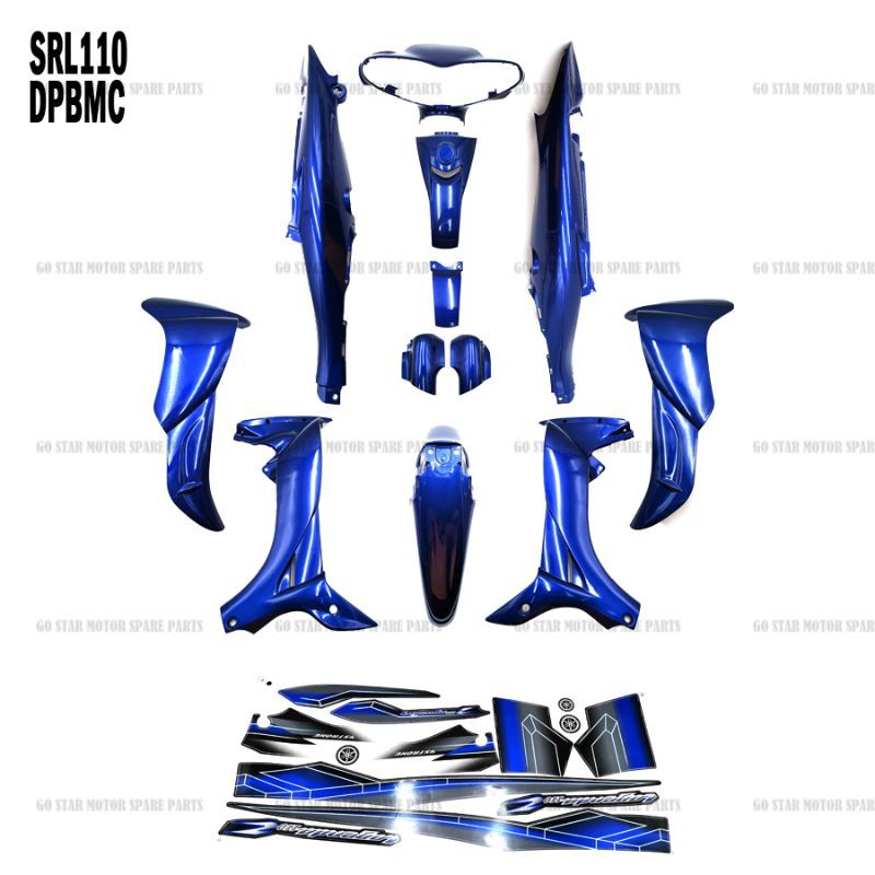 YAMAHA SRL110 LAGENDA110 FULL BODY COVER SET WITH FREE STICKER STRIPE ...