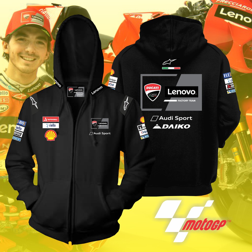 Hoodie Zipped MotoGP Ducati 2021 Lenovo Motorsport Racing Team Super ...