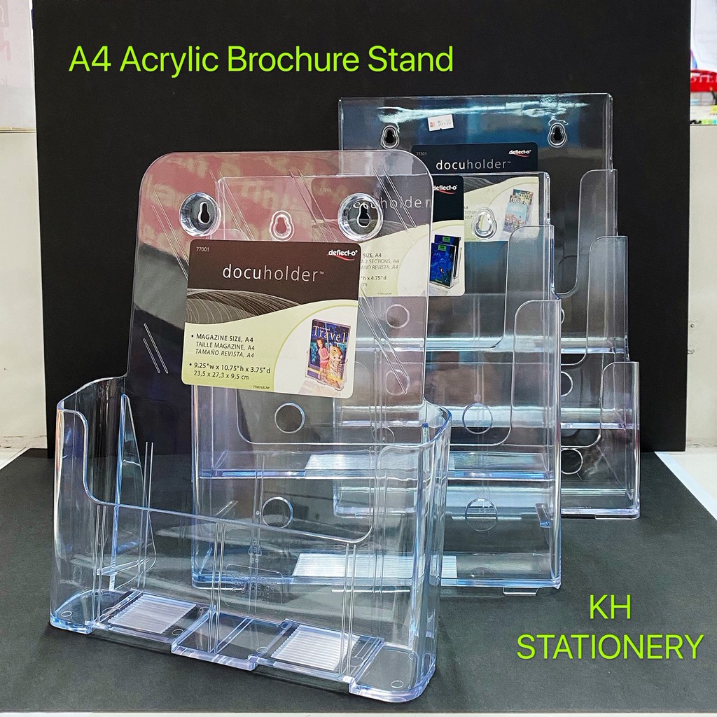 Acrylic A4 Brochure Display Holder Stand / 1 Compartment / 2 ...