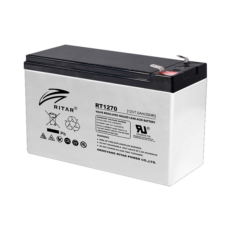 Ritar RT1270 12V 7Ah AGM Maintenance Free Rechargeable Sealed Lead Acid SLA VRLA Battery ...