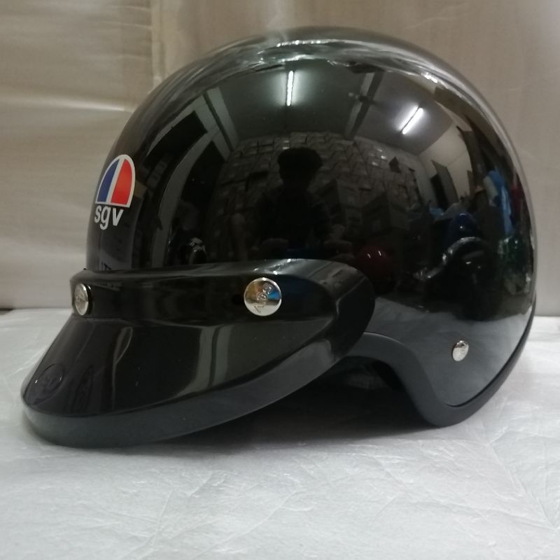 SIRIM CERTIFICATE Helmet sgv wings black blue red grey steng HALF visor ...