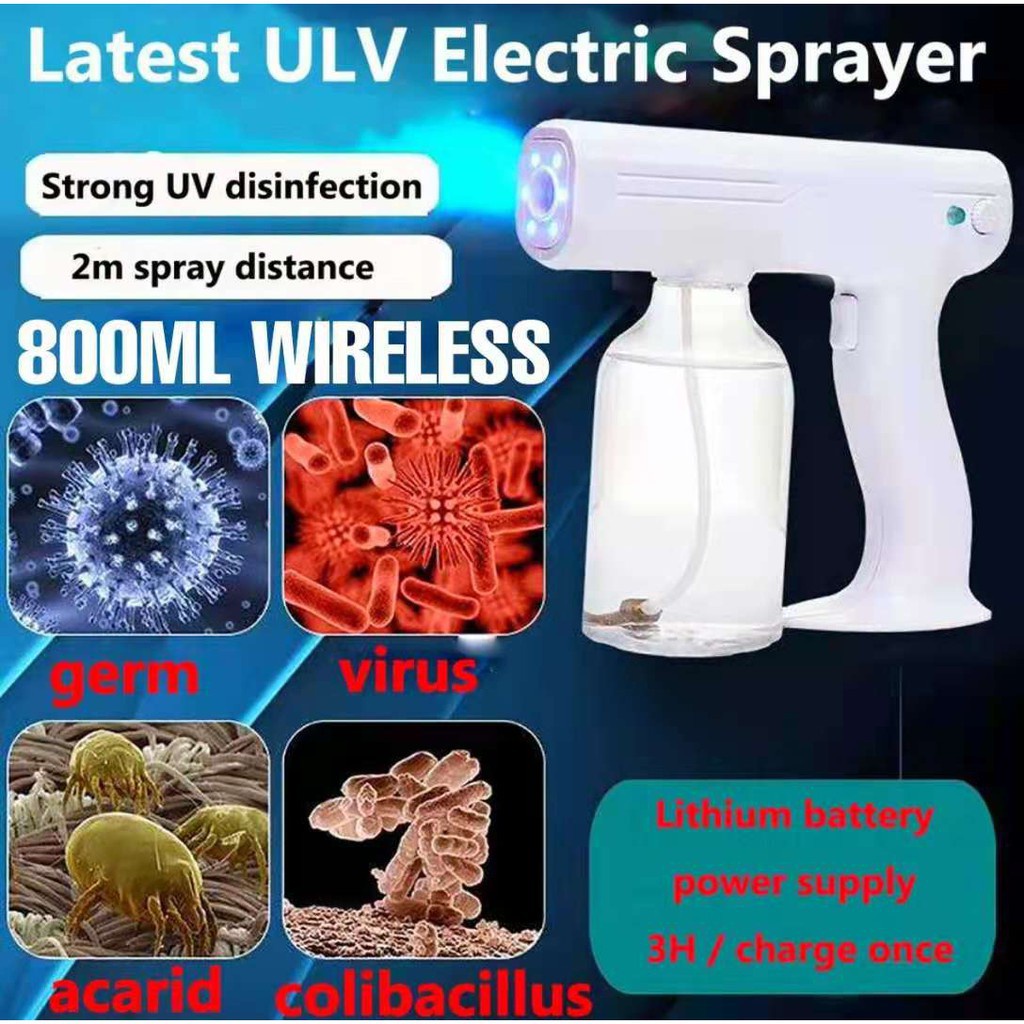 HLV_ 800ML Blue ray Handheld Disinfection Spray Gun Wireless ...