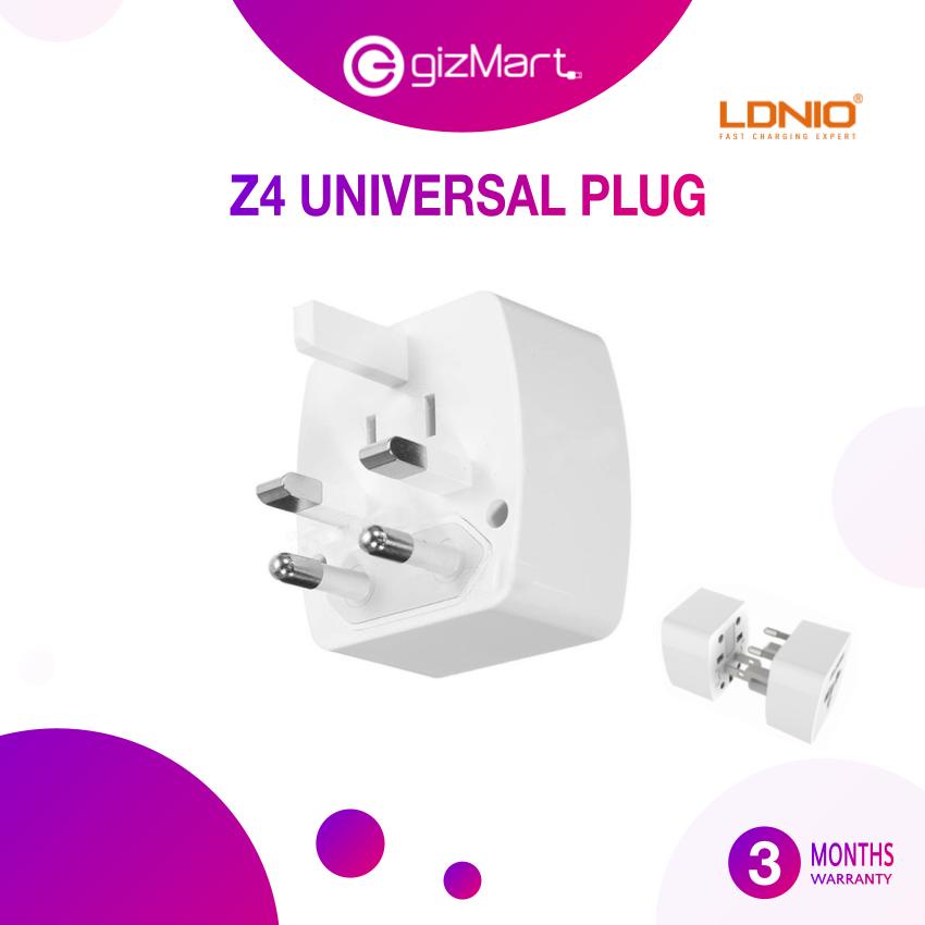 LDNIO Z4 Universal Plug Adapter with UK/EU/US/AU Pin & 2 Universal ...
