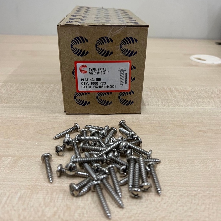 1000pcs / box #10x1" PAN Self Tapping Screws Wood Chipboard Screw Skru ...