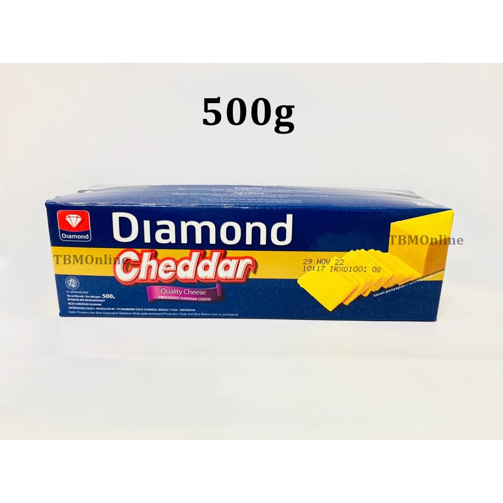 Diamond Processed Cheddar Cheese Block 180g/500g (Keju Cheddar ...