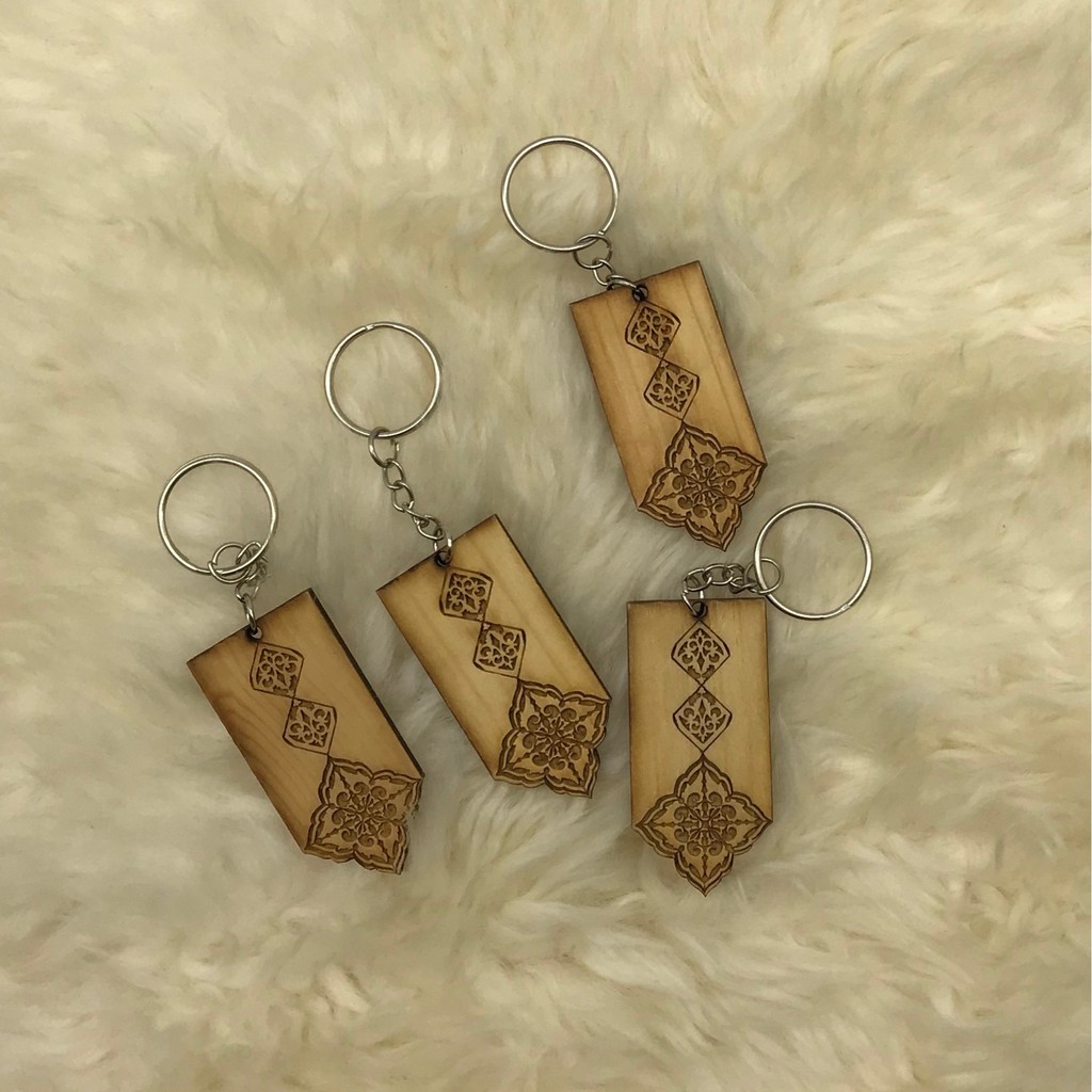 Customised keychain laser engraving wooden keychain | Shopee Malaysia