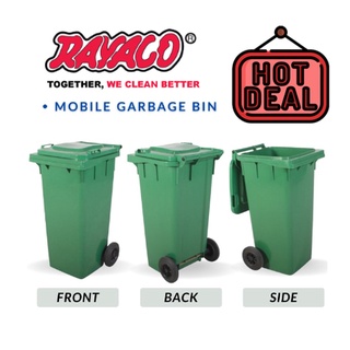 240L / 120L / 100L Large Garbage Bin with Wheels/ Green Garbage Bin ...