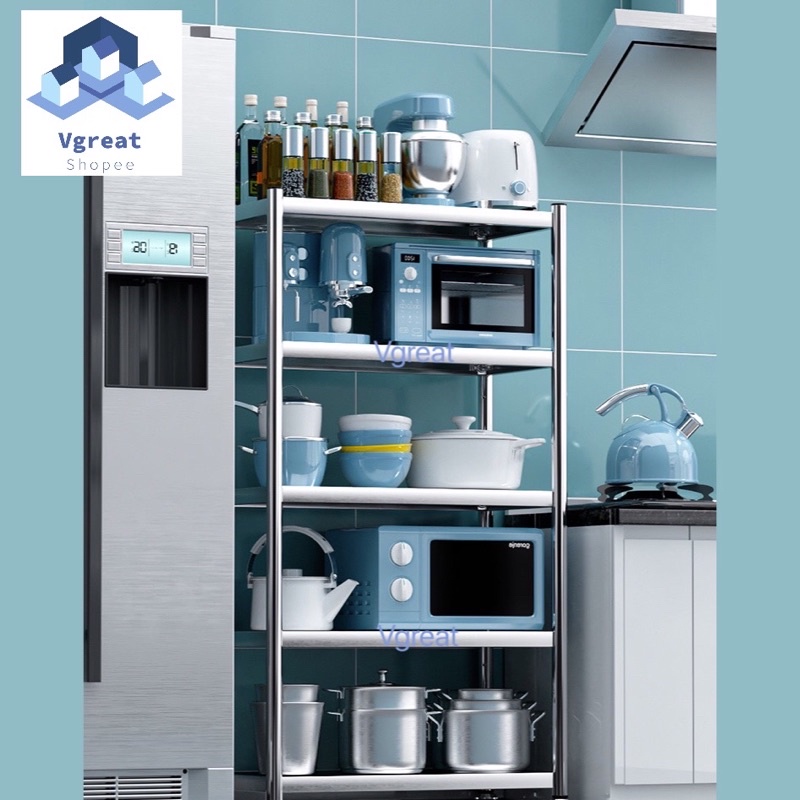Vgreat Stainless Steel Kitchen Storage Rack Shelf / Rak Dapur / Rak ...