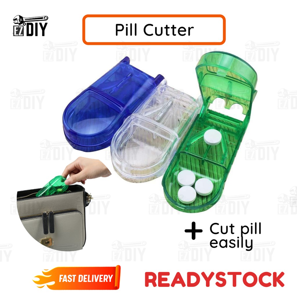 EZDIY Portable Mini pill cutter capsule medicine splitter pemotong pil ...