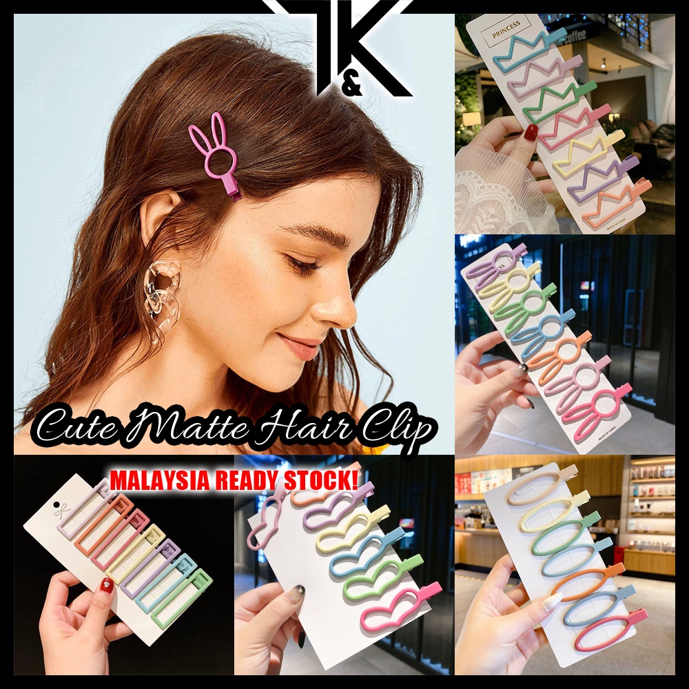 [LOCAL] 7-PCS Set Multi-Design Autumn Matte Hair Clip Cute Colourful ...