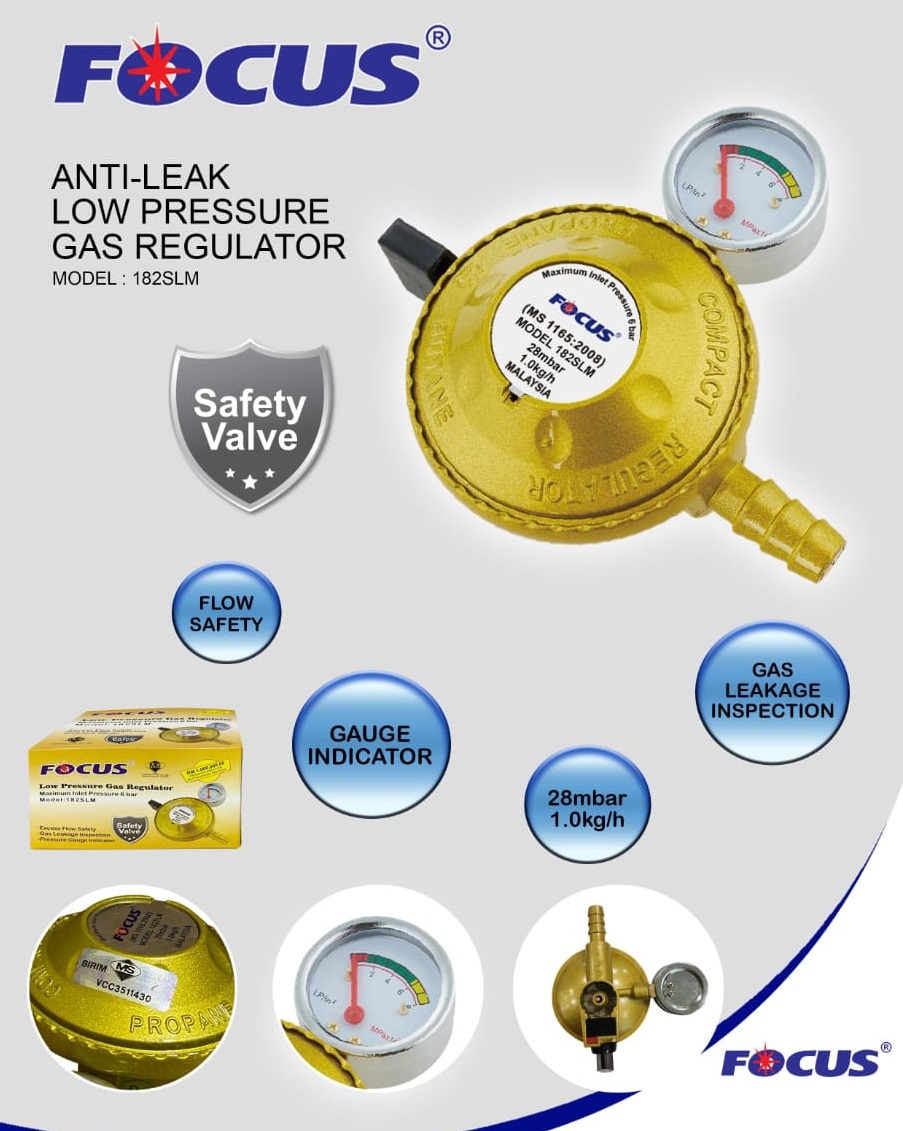 SIRIM GAS REGULATOR ANTI LEAK SAFETY VALVE GAUGE METER LOW PRESSURE ...
