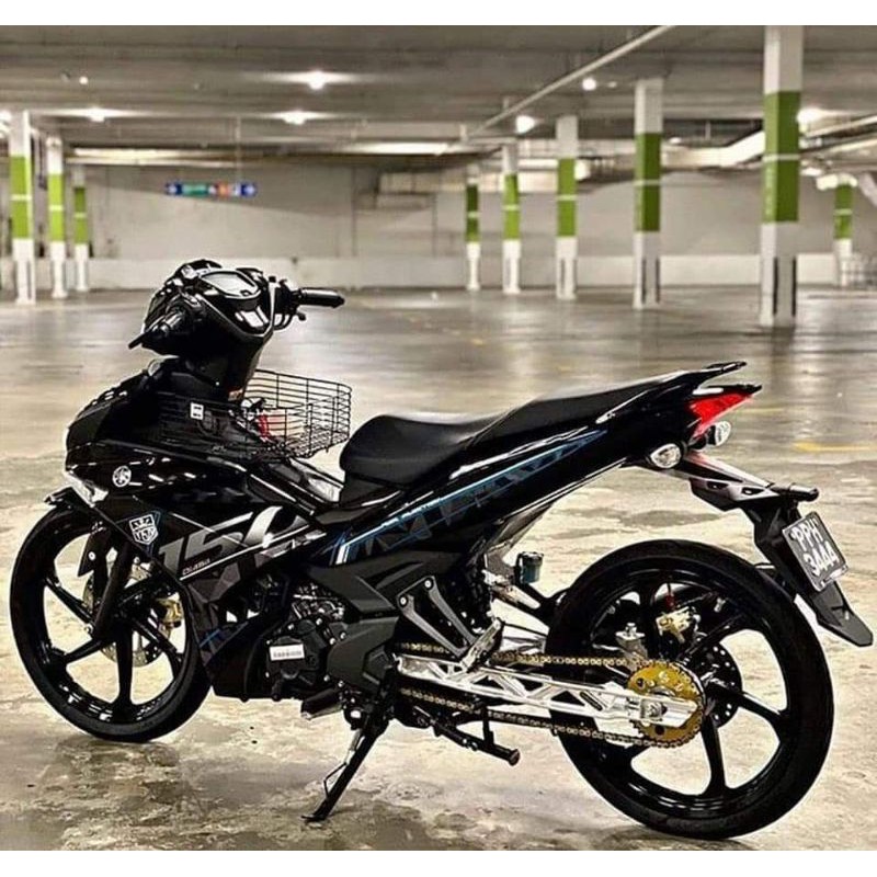 COVERSET YAMAHA Y15ZR CUSTOM HITAM STICKER CYAN 2019 ORIGINAL HLY Y15 ...