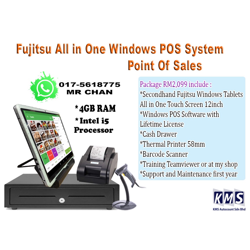 Fujitsu All in One Windows Pos System Point of Sales Package | Shopee Malaysia