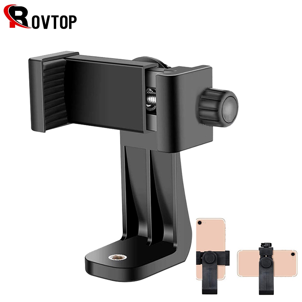 Rovtop Tripod Mount Adapter Cell Phone Clipper Holder Vertical 360 ...