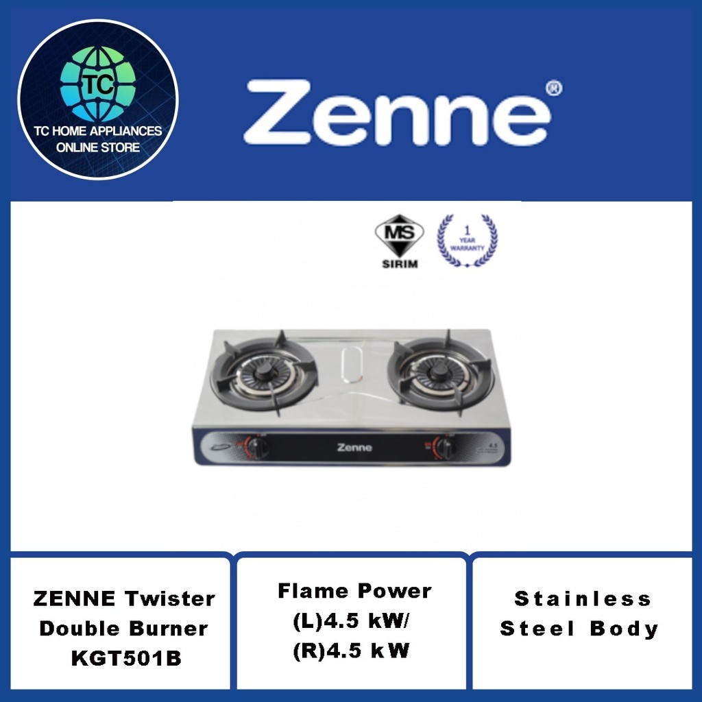 Zenne Gas Double Burner (KGT501B) | Shopee Malaysia
