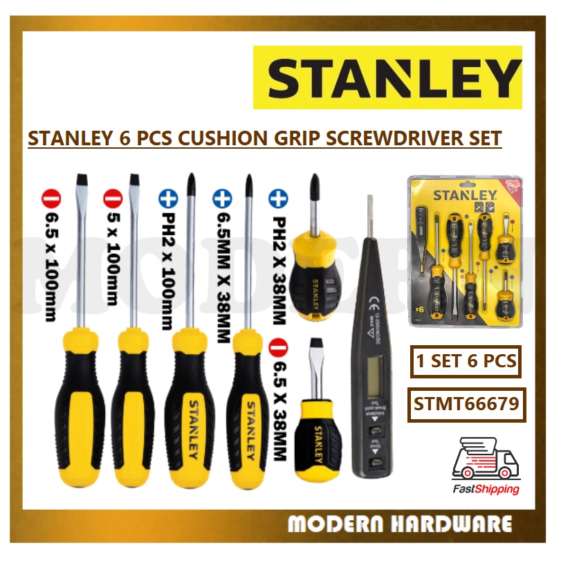 STANLEY 6PCS CUSHION GRIP SCREWDRIVER SET (STMT66679) | Shopee Malaysia