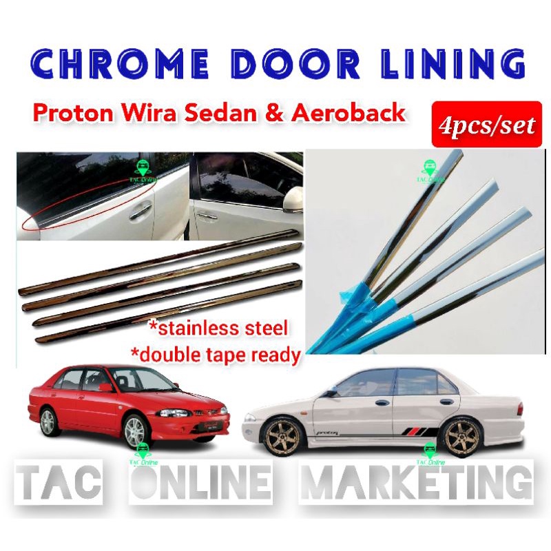Chrome Lining Door Proton Wira Sedan Aeroback Window Trim Chrome Lining ...