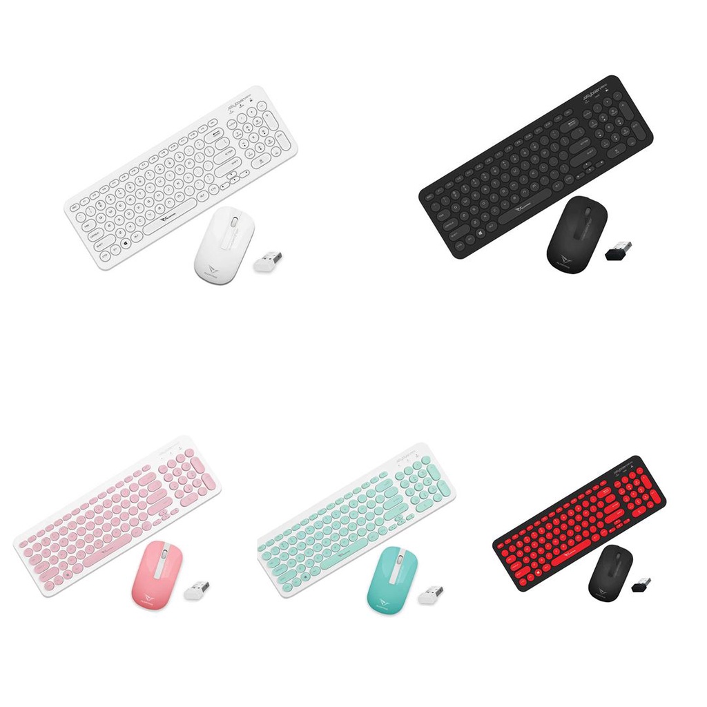 Alcatroz Jellybean A2000 Wireless Keyboard & Mouse - Black/Mint/Pink ...