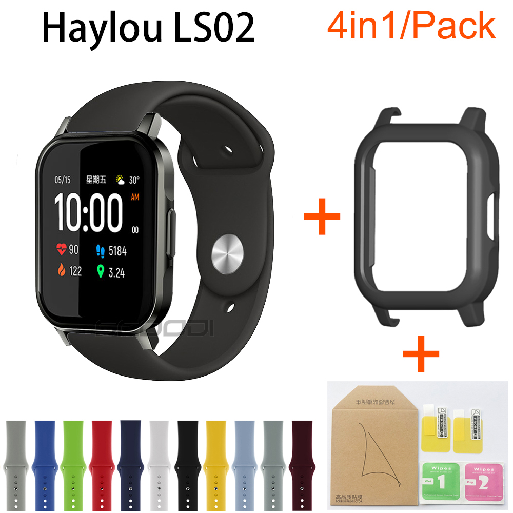 4in1 Silicone Strap case cover For Xiaomi Haylou LS02 Smartwatch Sport ...