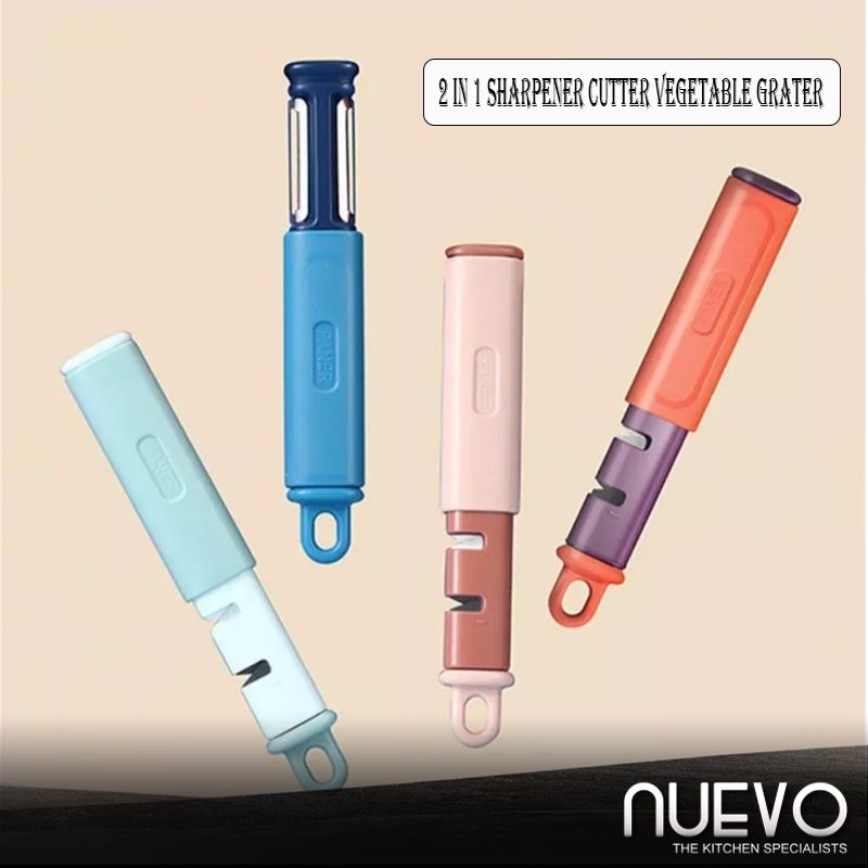 2 in 1 Fruit Vegetable Peeler Cutter Sharpener Vegetable Grater 4 ...